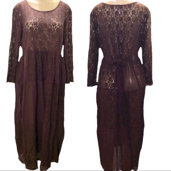 Lew Magram | Dresses | Vintage Lew Magram Sheer Lace Patchwork Maxi ...